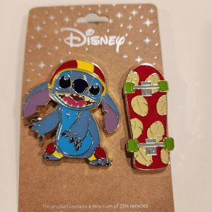 Disney | Accessories | Disney Lilo And Stitch Skateboard Enamel Pin Set ...